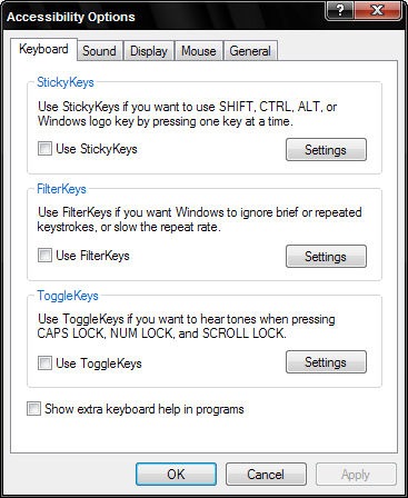 Exploring the hidden features of Windows Accessibility Options